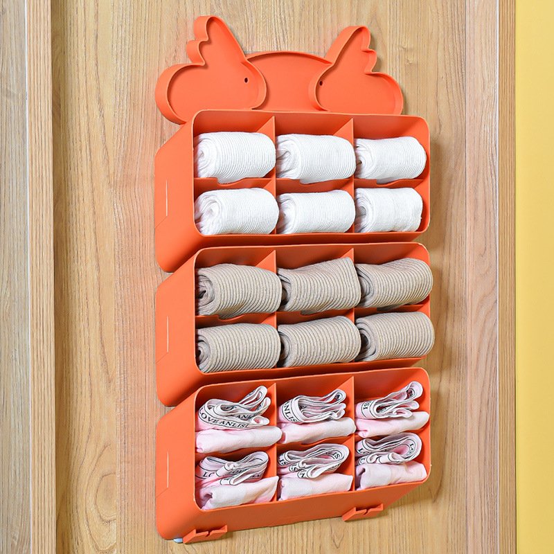 Wall Mounted Sock Storage Rack (3 layers-18 grids)