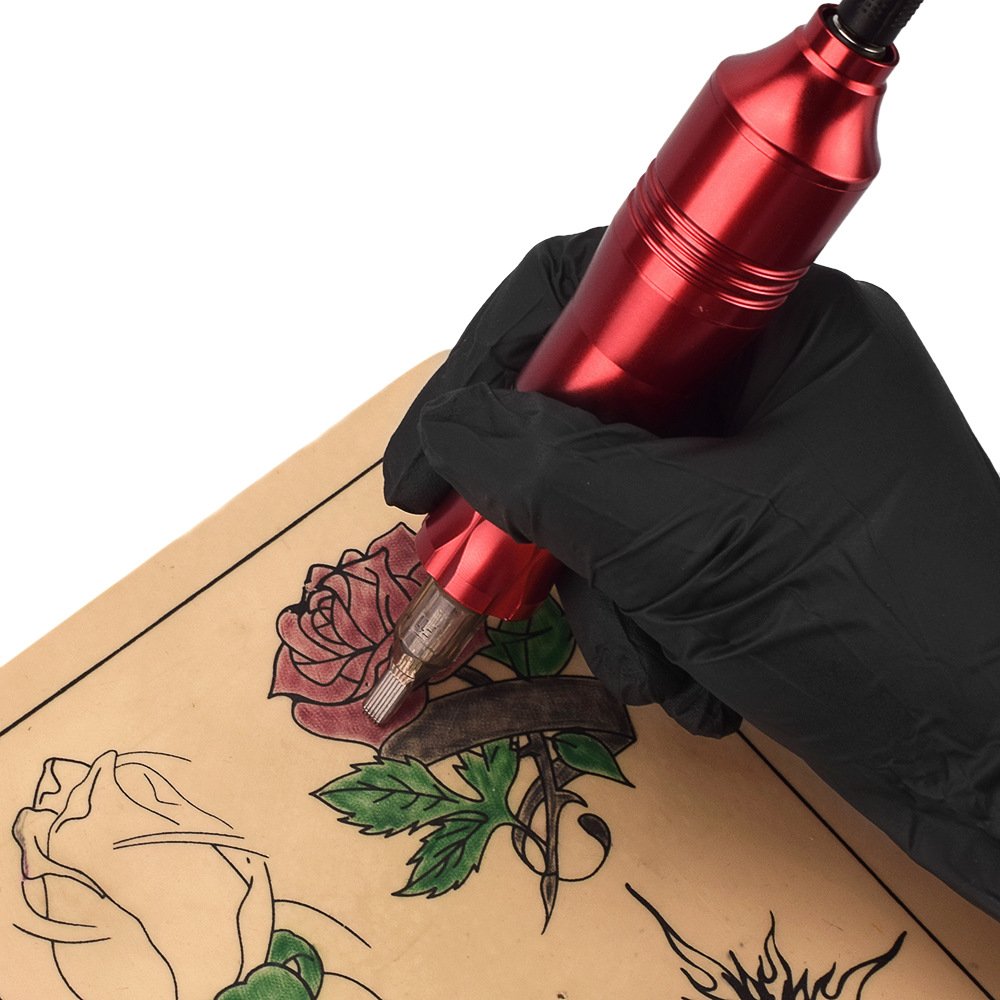 Black Double Ring Hexagonal Long Pen Motor Tattoo All-in-one Machine ...