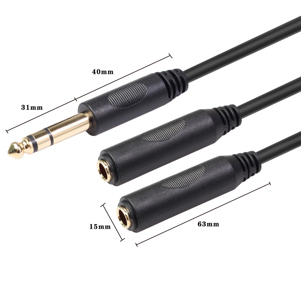20cm Stereo Three Core One Male And Two Female Audio Adapter Cable 6 ...