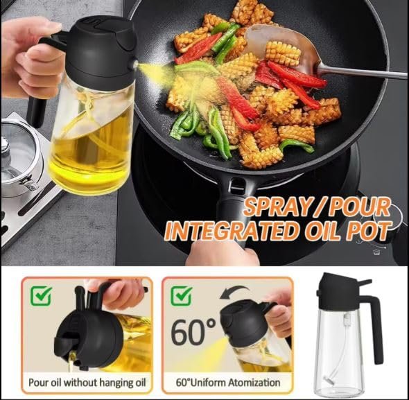 470ml Kitchen Household Spray Dual-purpose Oil Spray Kettle (yellow)